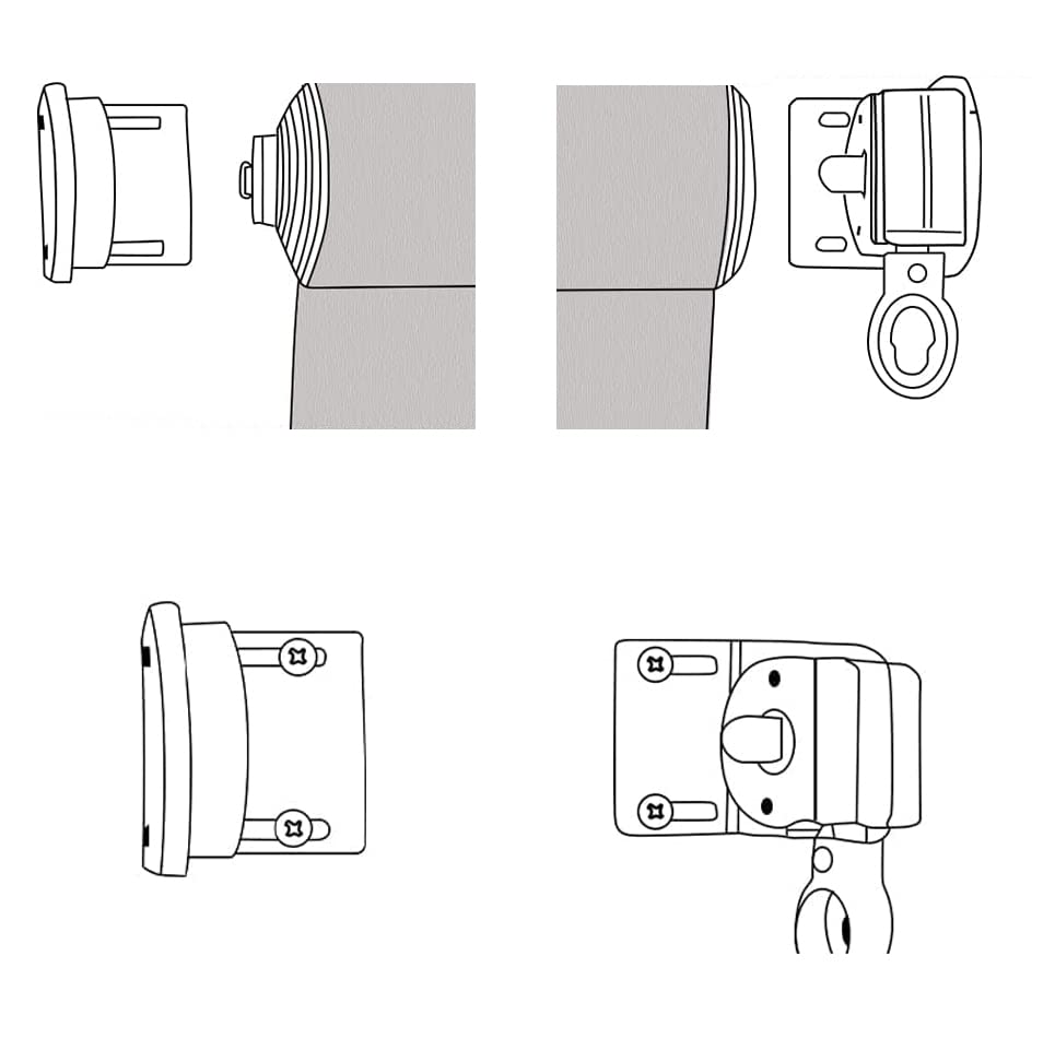 JYXindzkj Cordless Bracket+Pipe Plug, Universal Mount for Roller Blinds, Sunshade & Accessories (White, 1set)