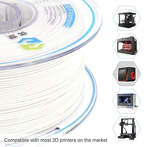 YOUSU White PVB Filament 1.75 mm for 3D Printer & 3D Pen 1 kg (2.2 lbs), Print As Easy as PLA Filament, can be Polished with Alcohol to get Smooth Surface.