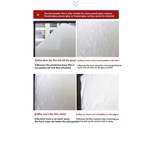 YUTR Static Decorative Privacy Window Films for Glass Non-Adhesive Anti Window Sticker for Home Kitchen Bedroom Living Room