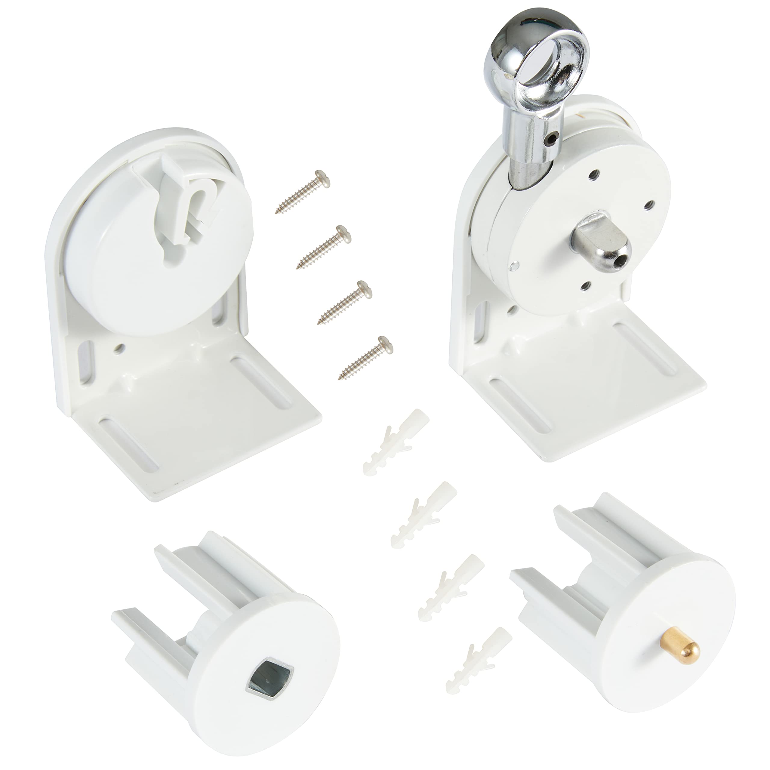 JYXindzkj Cordless Bracket+Pipe Plug, Universal Mount for Roller Blinds, Sunshade & Accessories (White, 1set)