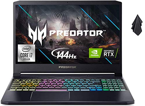 Acer Predator Triton 300 Gaming Laptop 2021, Intel i7-10750H, NVIDIA GeForce RTX 2070, 15.6" Full HD IPS 144Hz IPS Display, 16GB DDR4 RAM, 1TB NVMe SSD, Killer Wi-Fi, RGB Backlit KB +Oydisen Cloth