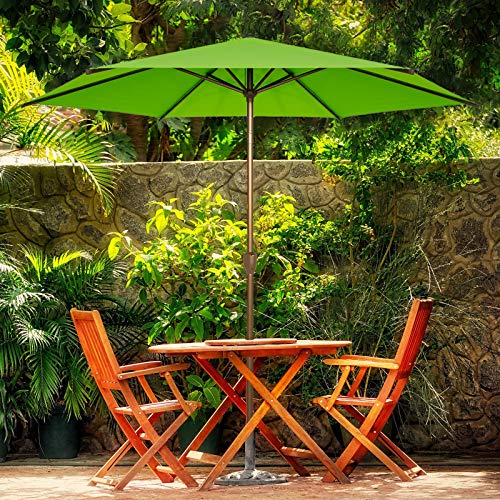 Ogrmar 9 FT Patio Umbrella Outdoor Table Umbrella with Push Button Tilt and Crankfor Terrace, Backyard, Garden, Courtyard, Swimming Pool, Lawn (Pear Green)