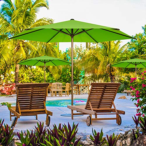 Ogrmar 9 FT Patio Umbrella Outdoor Table Umbrella with Push Button Tilt and Crankfor Terrace, Backyard, Garden, Courtyard, Swimming Pool, Lawn (Pear Green)