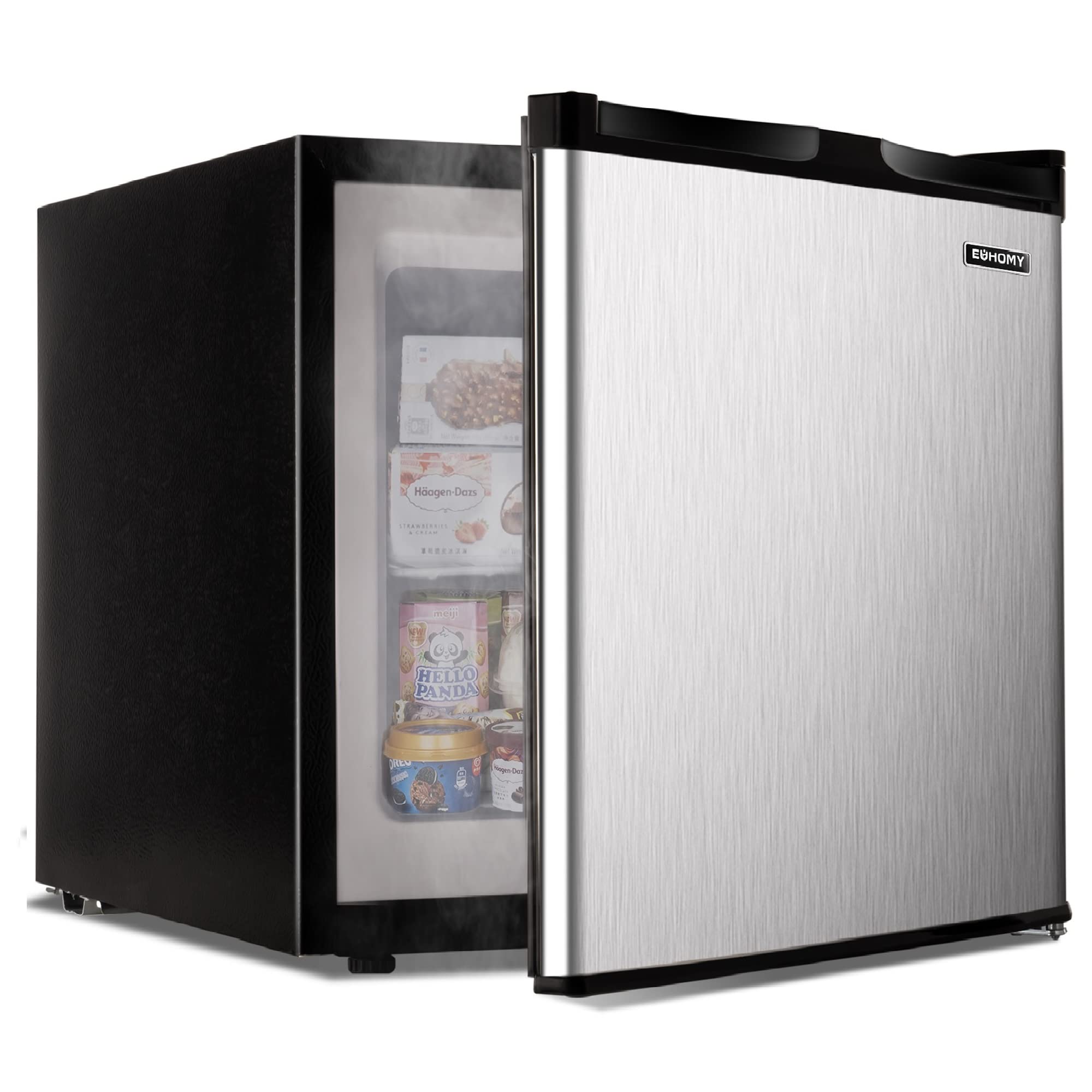 EUHOMY Mini Freezer Countertop,1.1 Cubic Feet, Single DoorCompact Upright Freezer with Reversible Stainless Steel Door & Hefty Load & Carry Heavy Duty Contractor Large Trash Bags, 42 Gallon, 26 Count