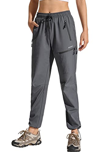 MOCOLY Women's Ski Snow Pants Warm Fleece Lined Hiking Pants Waterproof Windproof Softshell Insulated Warm Winter Cargo Pants Grey 3XL