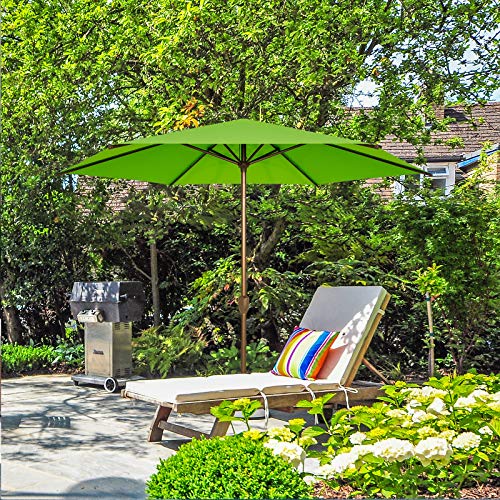 Ogrmar 9 FT Patio Umbrella Outdoor Table Umbrella with Push Button Tilt and Crankfor Terrace, Backyard, Garden, Courtyard, Swimming Pool, Lawn (Pear Green)