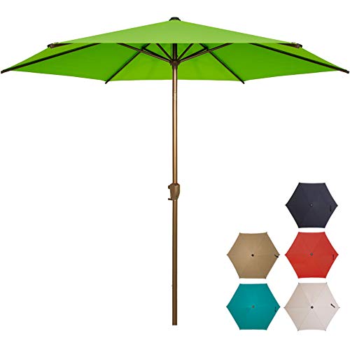 Ogrmar 9 FT Patio Umbrella Outdoor Table Umbrella with Push Button Tilt and Crankfor Terrace, Backyard, Garden, Courtyard, Swimming Pool, Lawn (Pear Green)
