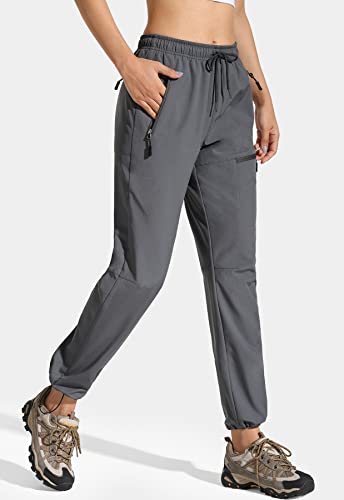 MOCOLY Women's Ski Snow Pants Warm Fleece Lined Hiking Pants Waterproof Windproof Softshell Insulated Warm Winter Cargo Pants Grey 3XL