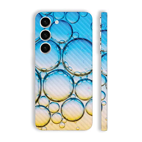 MightySkins Carbon Fiber Skin Compatible with Samsung Galaxy S23 Full Wrap - Sunrise Bubbles | Protective, Durable Textured Carbon Fiber Finish | Easy to Apply | Made in The USA