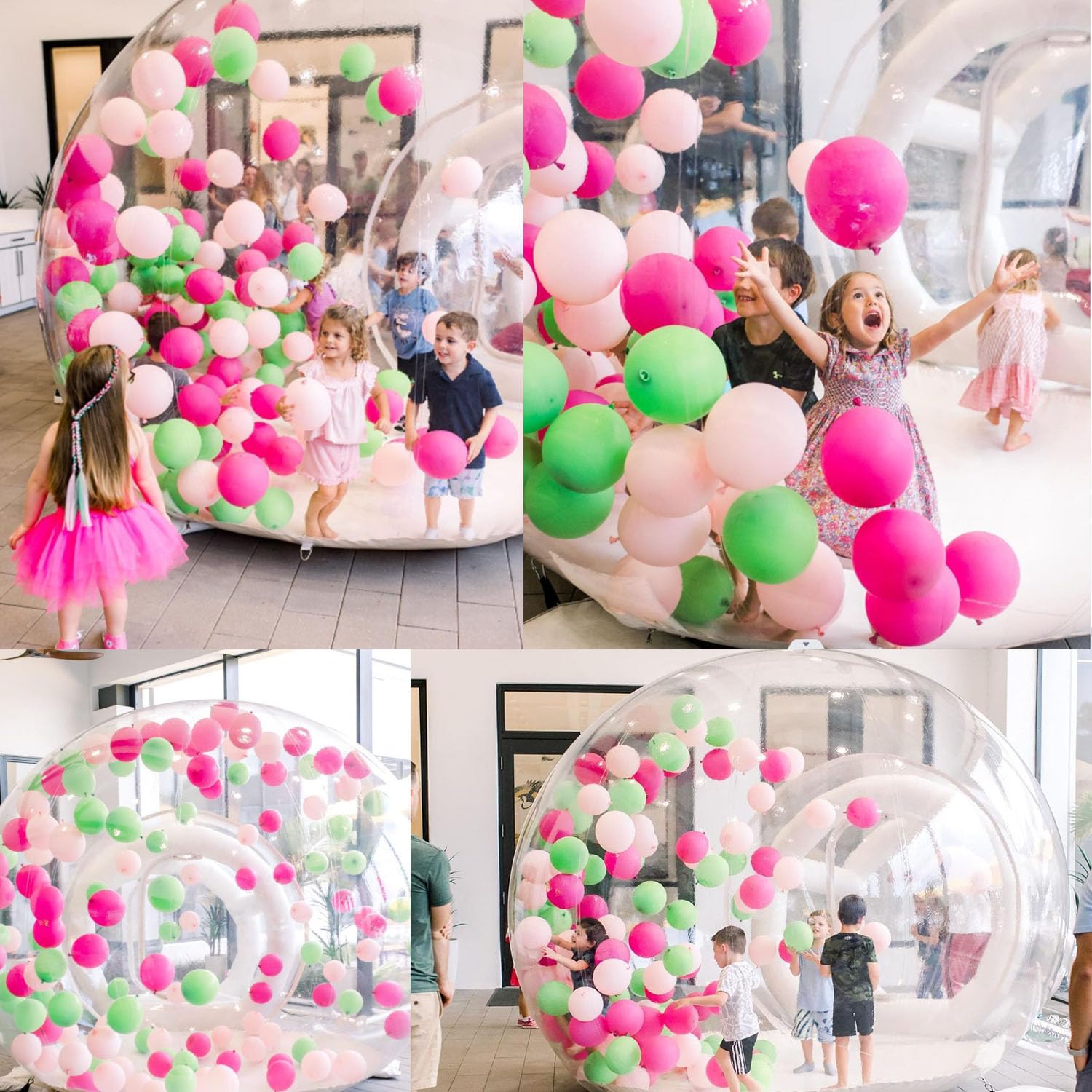Inflatable Bubble House with 750w Blower, 550w Hand Pump, Reihipun Bubble Tent 10FT Waterproof Transparent Dome 6FT Tunnel for Home Party, Malls, Parks Event Exhibition