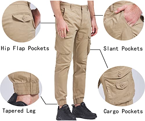 Men's Cargo Joggers Work Camo Chino Utility Combat Pants Trousers with Multi Pockets for Fall and Winter 38