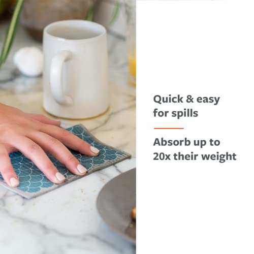 Full Circle Set of 3 Good Sheet Plant-Based Dishcloths β Super-Absorbent Reusable Dish Cloths - Multi-Use Washable Cleaning Cloths/Towels, Scales