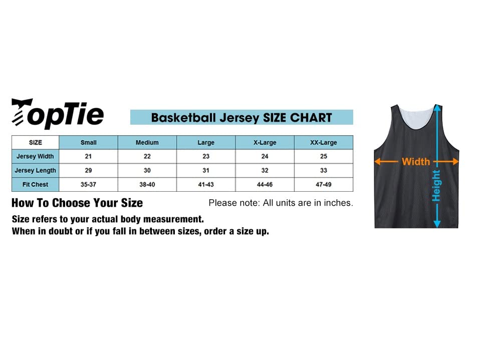 TopTie Reversible Basketball Jerseys Men's Tank Top Mesh Tank Lacrosse Jersey for Adult Youth-Black/White-L