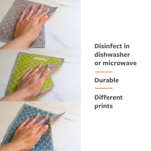 Full Circle Set of 3 Good Sheet Plant-Based Dishcloths β Super-Absorbent Reusable Dish Cloths - Multi-Use Washable Cleaning Cloths/Towels, Scales