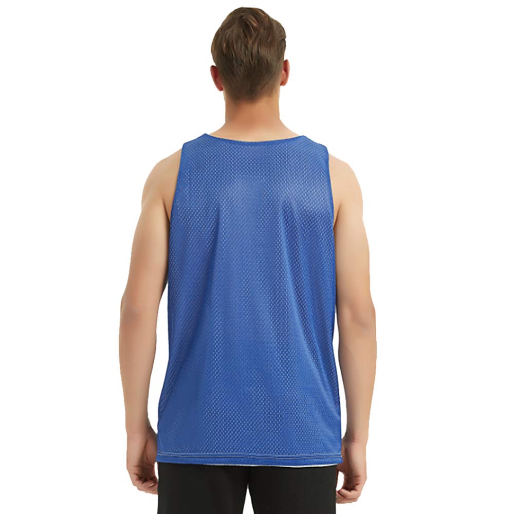 TopTie Reversible Basketball Jerseys Men's Tank Top Mesh Tank Lacrosse Jersey for Adult Youth-Black/White-L
