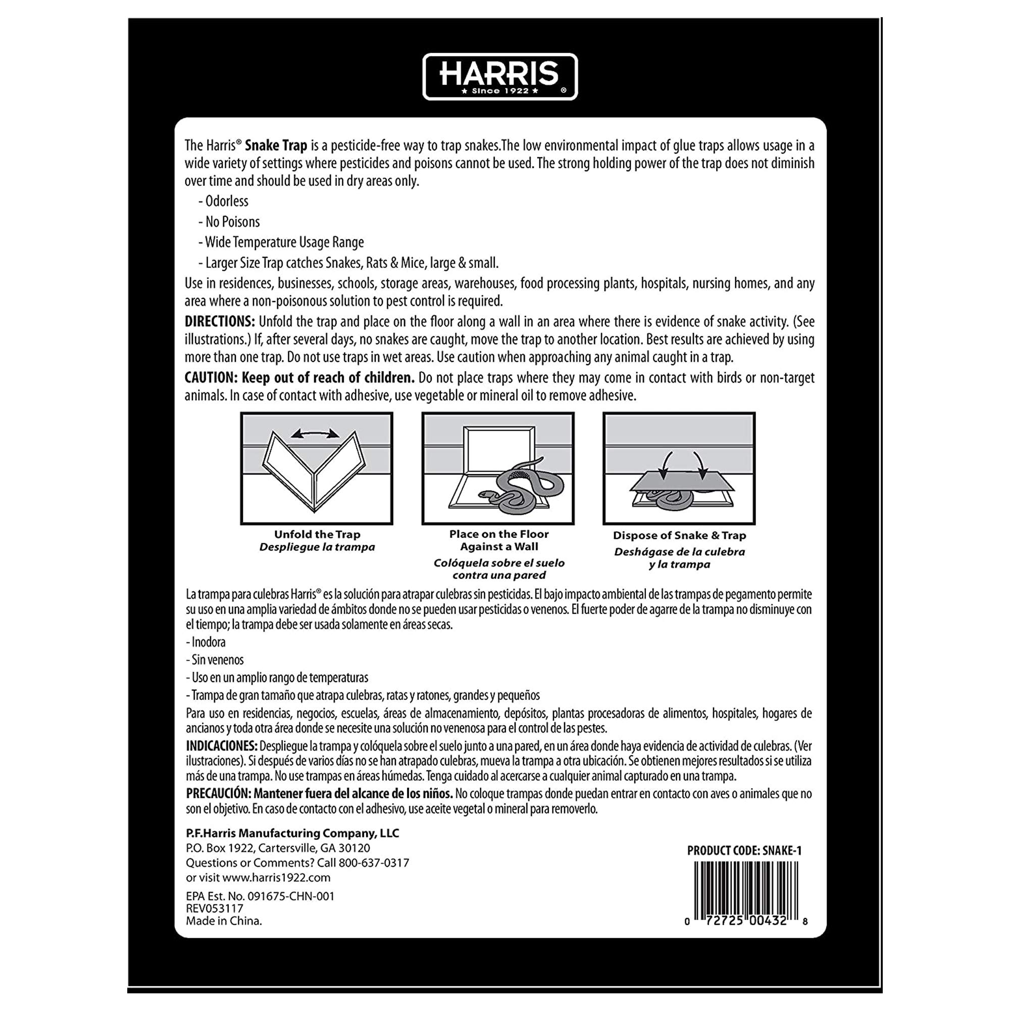 Harris Snake Glue Trap, Super Sized for Snakes, Rats, Mice and Insects (1-Pack)