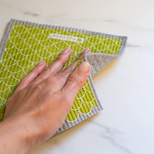 Full Circle Set of 3 Good Sheet Plant-Based Dishcloths β Super-Absorbent Reusable Dish Cloths - Multi-Use Washable Cleaning Cloths/Towels, Scales