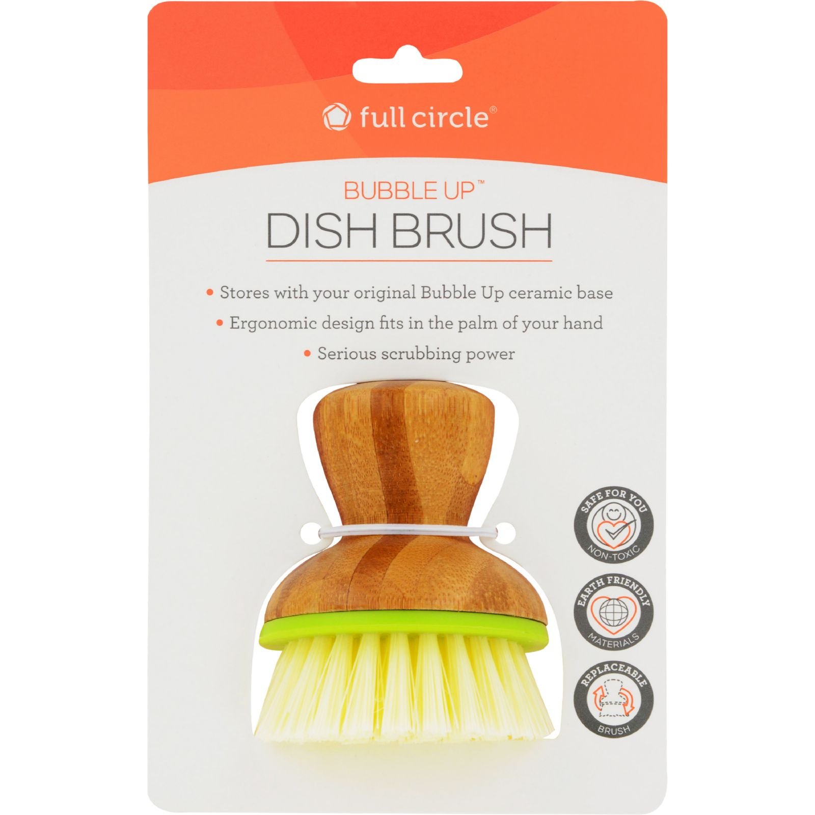 Full Circle Home Replacement Brush - Bubble Up Green - 6 ct