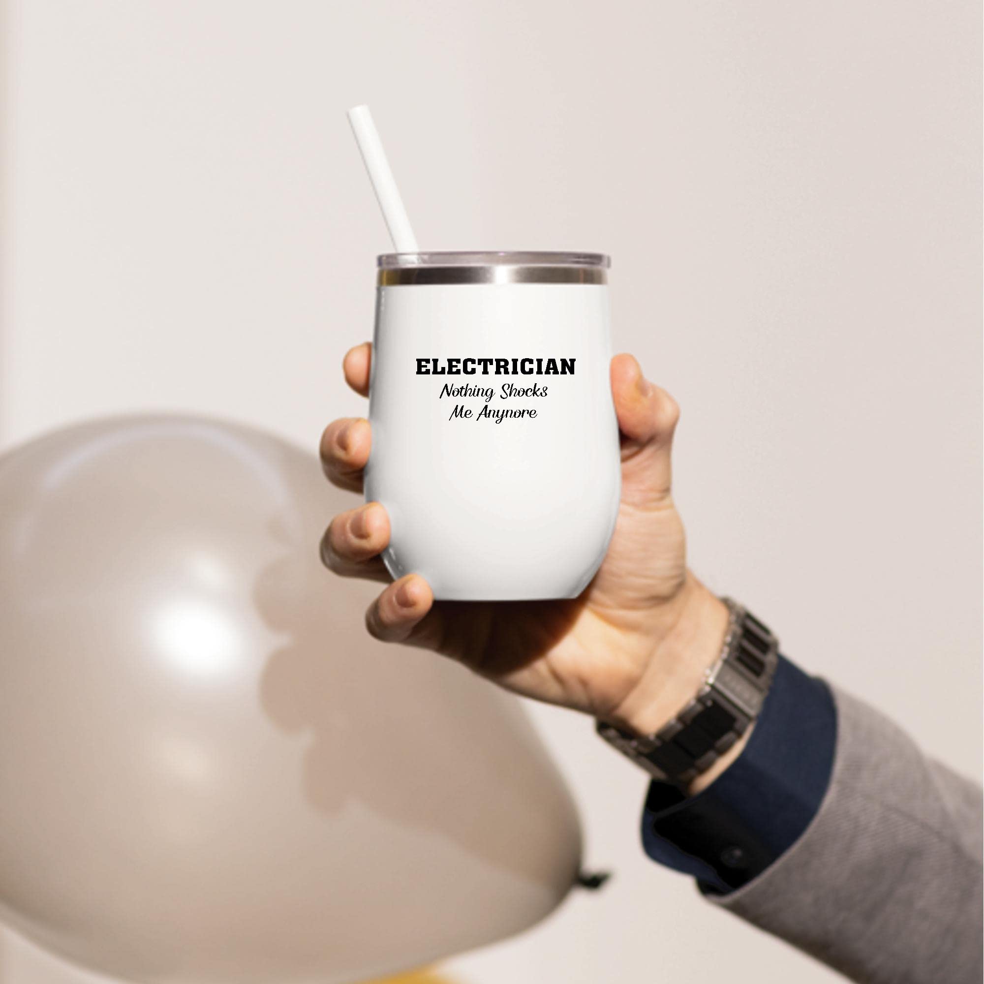 Funny Gift Idea for Electricians and Wiremans Linemans 12oz Wine Tumbler Cup