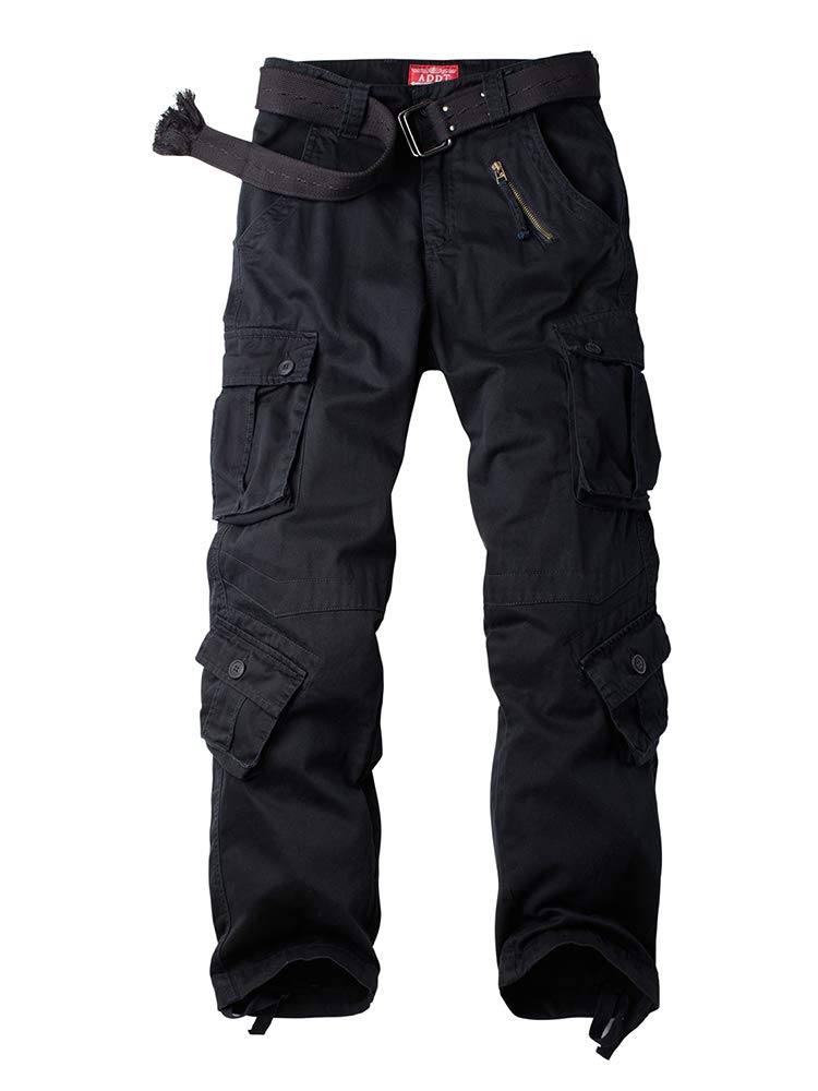 Alfiudad Womens Cargo Pants with Pockets, Women's Casual Military Army Hiking Combat Tactical Work Pants Trousers,Black,30(US 10)