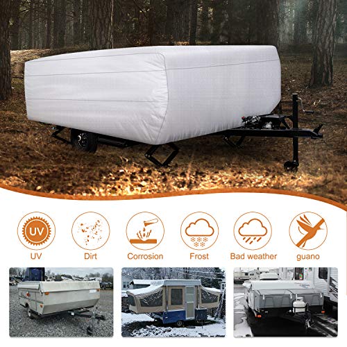 Leader Accessories Pop up Folding Camper Cover 150D Diamond Fabric Fits RV Trailer (16' - 18')