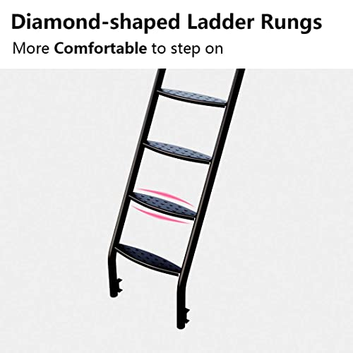 GRAYELL Metal Bunk Beds Twin Over Full Bunk Bed for Kids Teens Adults,Heavy Duty,CPC Certified,with Comfortable Rungs,No Box Spring Needed,Easy to Assemble,Black