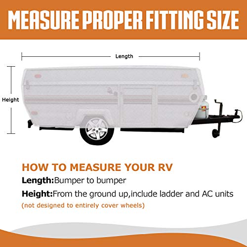 Leader Accessories Pop up Folding Camper Cover 150D Diamond Fabric Fits RV Trailer (16' - 18')