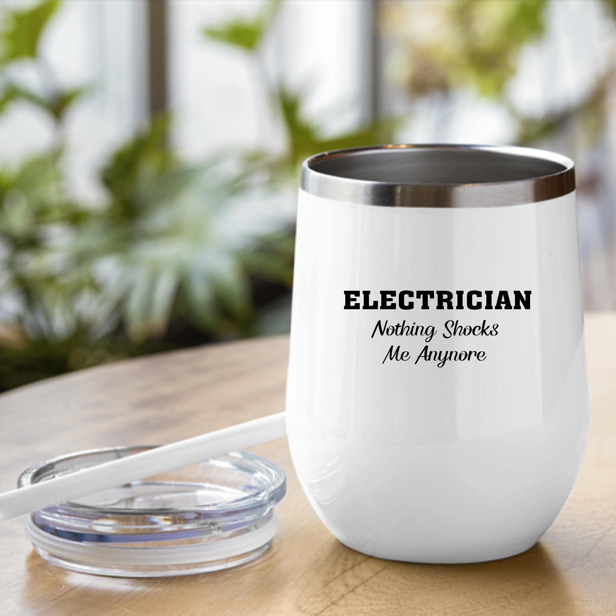 Funny Gift Idea for Electricians and Wiremans Linemans 12oz Wine Tumbler Cup