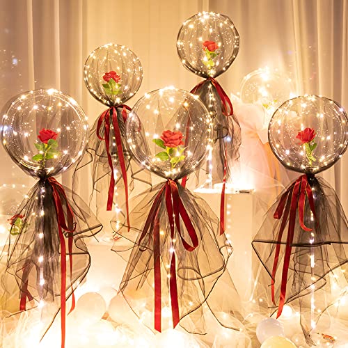 10 Pcs 20-inch Clear Bobo Bubble Plastic Balloons for LED Bobo Balloons LED Light Up Balloons for Christmas, Wedding, Birthday Party Decorations (Led String Not Included) (10 Pcs, 20 Inches)