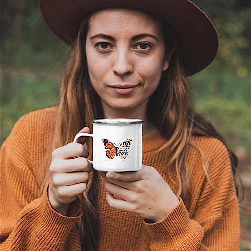 Philippians 413 Butterfly Christ Bible Verse Gift Idea 12oz Enamel Silver Mug