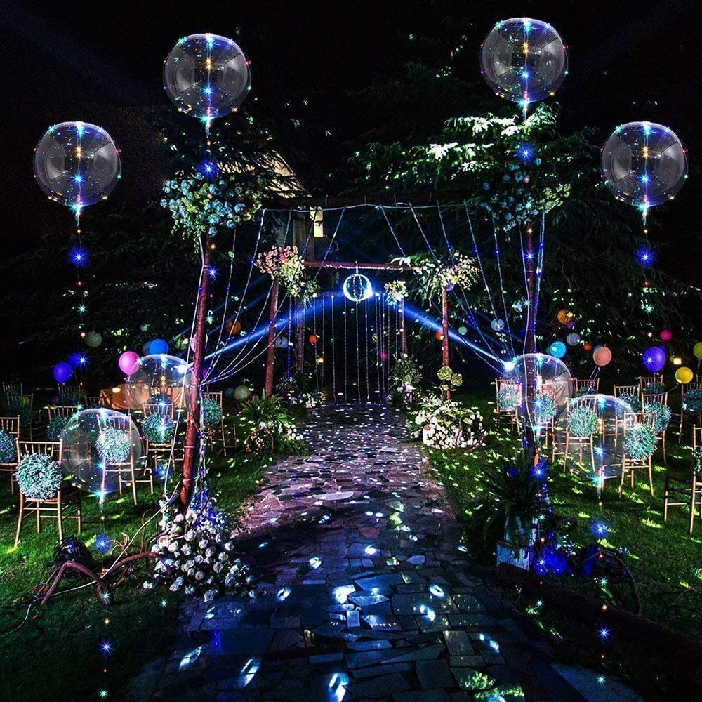10 Pcs 20-inch Clear Bobo Bubble Plastic Balloons for LED Bobo Balloons LED Light Up Balloons for Christmas, Wedding, Birthday Party Decorations (Led String Not Included) (10 Pcs, 20 Inches)