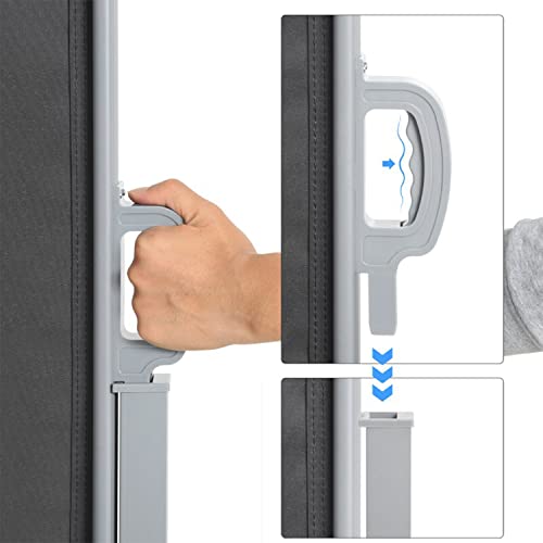 Retractable Side Awning,Waterproof & UV-Resistant,Folding Privacy Screen Room Divider Roll Up Balcony (Gray, 138″x 63″)