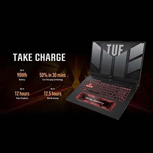 ASUS TUF Gaming A17 (2022) Gaming Laptop, 17.3β 144Hz FHD IPS-Type Display, AMD Ryzen 7 6800H CPU, GeForce RTX 3060 GPU, 16GB DDR5, 512GB PCIe SSD, Wi-Fi 6, Windows 11 Home, Mecha Gray, FA707RM-ES73