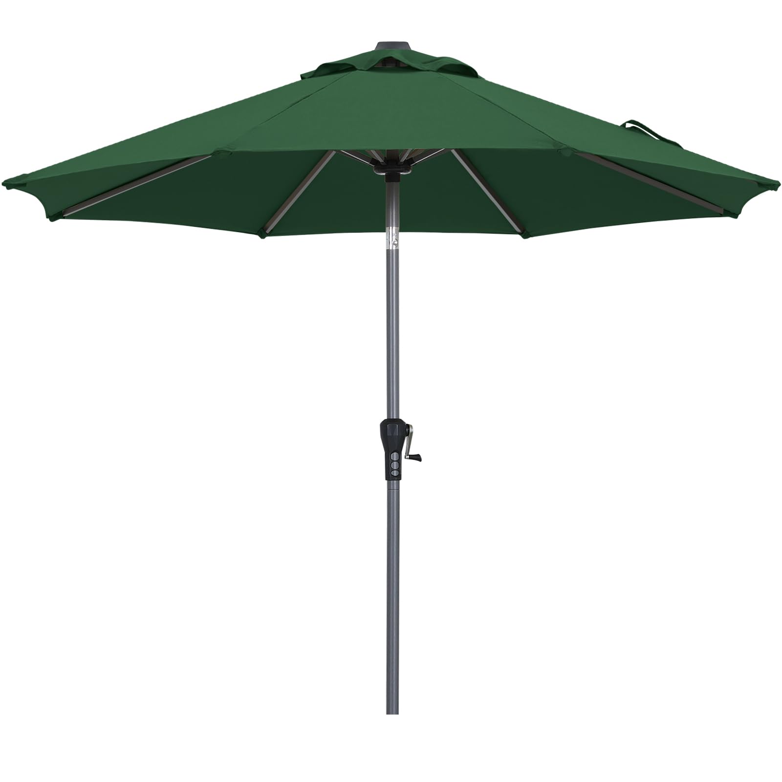 ABCCANOPY 9FT Market Umbrella 3-Year-Non-Fading OLEFIN Canopy Patio Outdoor Aluminum Table Umbrella with 8 Sturdy Ribs, Forest Green