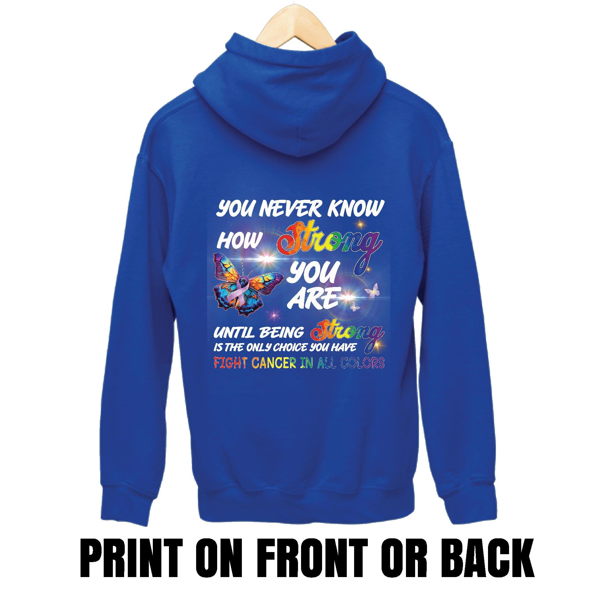 Gift for Cancer Survivors Showing Strength Courage Black and Muticolor Unisex Hoodie