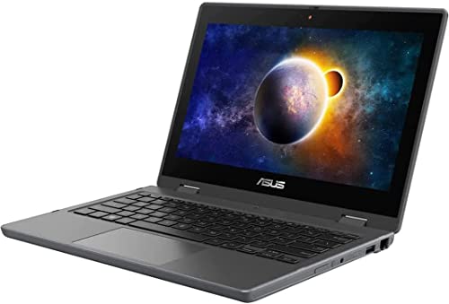 ASUS 2022 11.6" HD Business Laptop, Intel Celeron N4500 Processor, 4GB RAM, 64GB eMMC , Webcam, Intel HD Graphics 500, Bluetooth, Windows 10 Pro, Dark Grey, 32GB SnowBell USB Card
