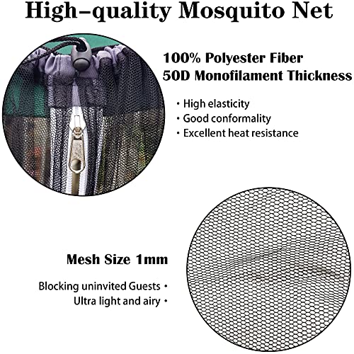 Patio Umbrella Mosquito Netting Patio Umbrella Mesh Screen with 2 Doors for 7.5FT to 11FT, Adjustable Bug Screen Accessory, Outdoor Offset Umbrellas Screen Equipped with Double Zippers and Solid Lead