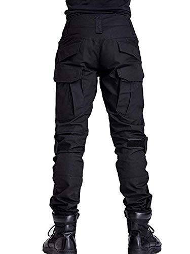 TRGPSG Mens Hiking Pants, Fleece Lined Snowboard Pants, Multi-Pocket Windproof Snow Ski Pants, Soft Shell Warm Winter Pants JRG3 Black 32