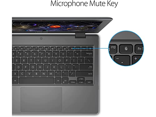 ASUS 2022 11.6" HD Business Laptop, Intel Celeron N4500 Processor, 4GB RAM, 64GB eMMC , Webcam, Intel HD Graphics 500, Bluetooth, Windows 10 Pro, Dark Grey, 32GB SnowBell USB Card