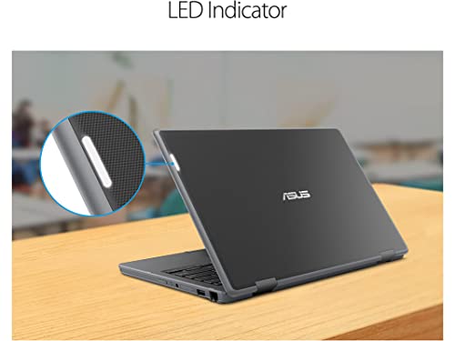 ASUS 2022 11.6" HD Business Laptop, Intel Celeron N4500 Processor, 4GB RAM, 64GB eMMC , Webcam, Intel HD Graphics 500, Bluetooth, Windows 10 Pro, Dark Grey, 32GB SnowBell USB Card