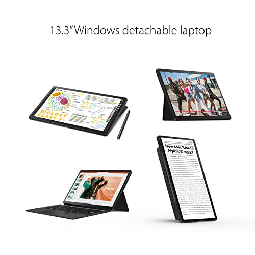 ASUS VivoBook 13 Slate OLED 2-in-1 Laptop, 13.3" FHD OLED Touch Display, Intel Pentium N6000 Quad-Core CPU, 4GB RAM, 128GB eMMC, Windows 11 Home in S Mode, Black, T3300KA-DH21T