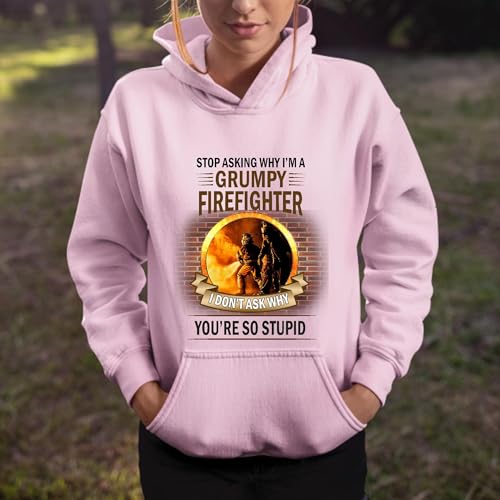 Gift for Grumpy Firefighter Stop Asking Why Im Gray and Muticolor Unisex Hoodie