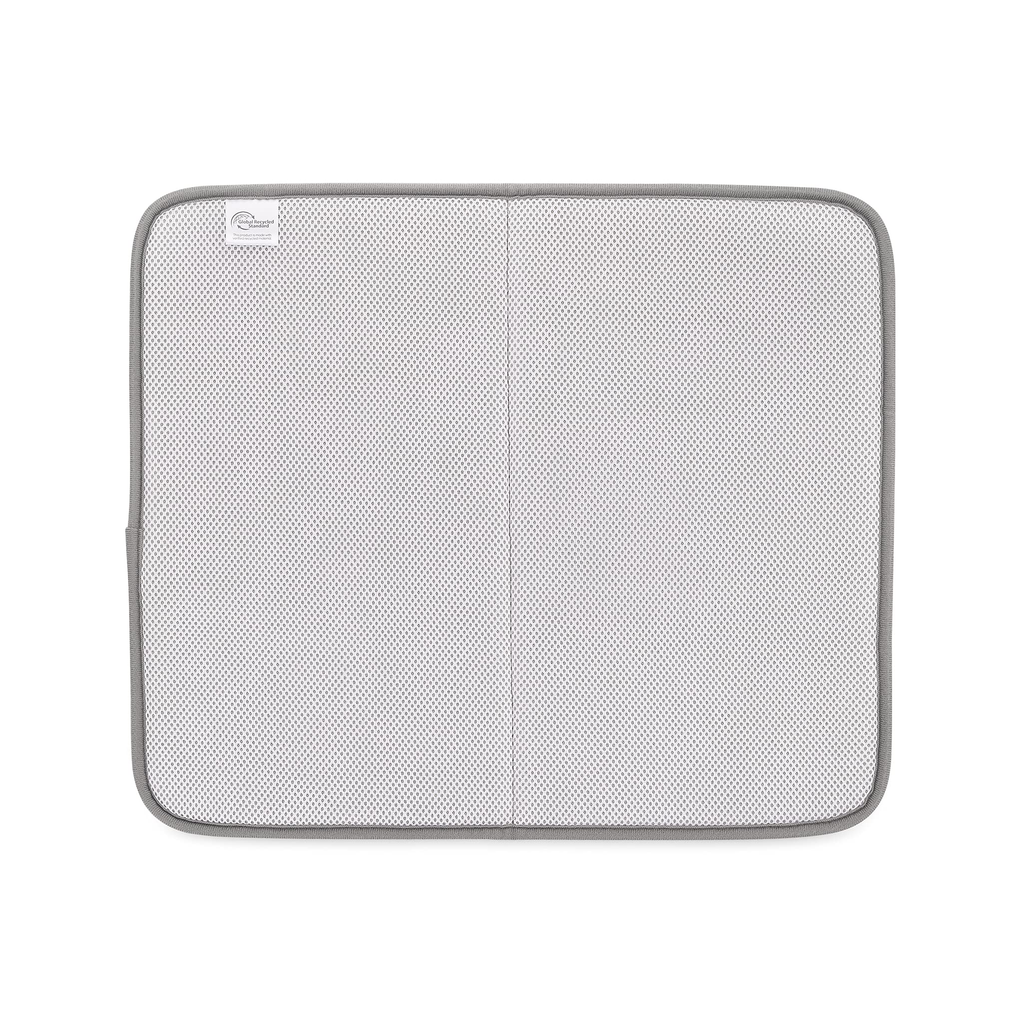 Full Circle Supermatural Dish Kitchen Sink Accessories, Recycled Microfiber Dish Mat, Gray