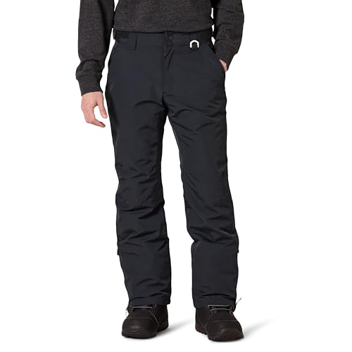 Amazon Essentials Men's Water-Resistant Insulated Snowboard Ski Snow Pant, Black, Large