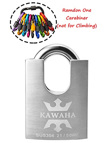 KAWAHA 21/40-4P High Security Stainless Steel Shrouded Padlock with Key for Both Indoor and Outdoor use (SUS304 Stainless Steel, Heavy Duty, Anti-Rust) (1-9/16 in. (40mm), Keyed Alike - 4 Pack)