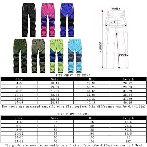 JOMLUN Boys Kids Youth Snow Ski Hiking Pants Outdoor Waterproof Windproof Soft Shell Fleece Lined Insulated Snowboard Pants