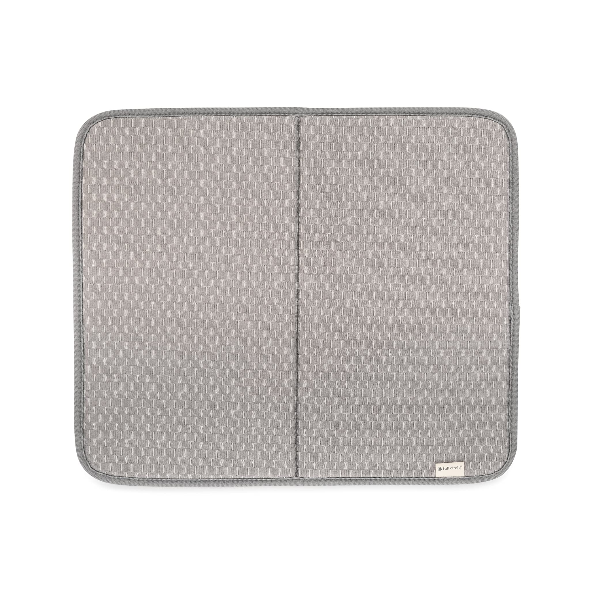 Full Circle Supermatural Dish Kitchen Sink Accessories, Recycled Microfiber Dish Mat, Gray