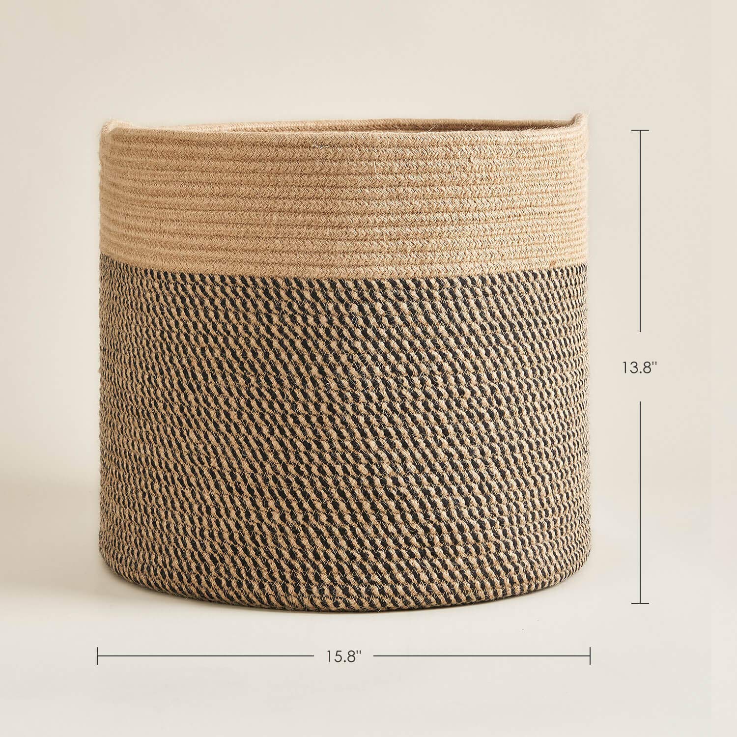 INDRESSME Large Jute Rope Basket Blanket & XXXL Large Woven Baby Laundry Basket Toys Storage Bin (Set of 2)