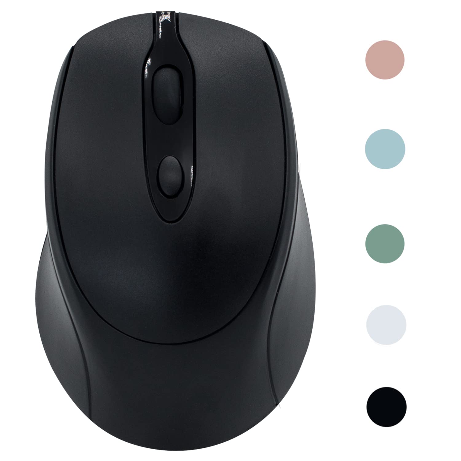 Wonzir Rechargeable Wireless Mouse,Bluetooth 5.2 & 2.4G Portable Optical Mouse with USB Receiver,3 Adjustable DPI for Laptop,MacBook,PC,Windows, iPad,Android OS System (Black)