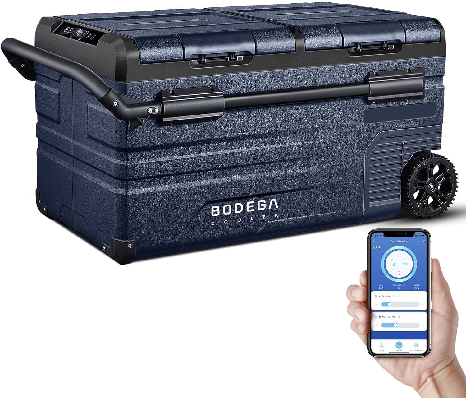 ăUpgradedăBODEGACOOLER 12 Volt Car Refrigerator, Portable Freezer, Car Fridge Dual Zone WIFI APP Control, 80 Quart(75L) -4â-68â Cooler, 12/24V DC and 100-240V AC, for Travel, Camping, Outdoor,RV
